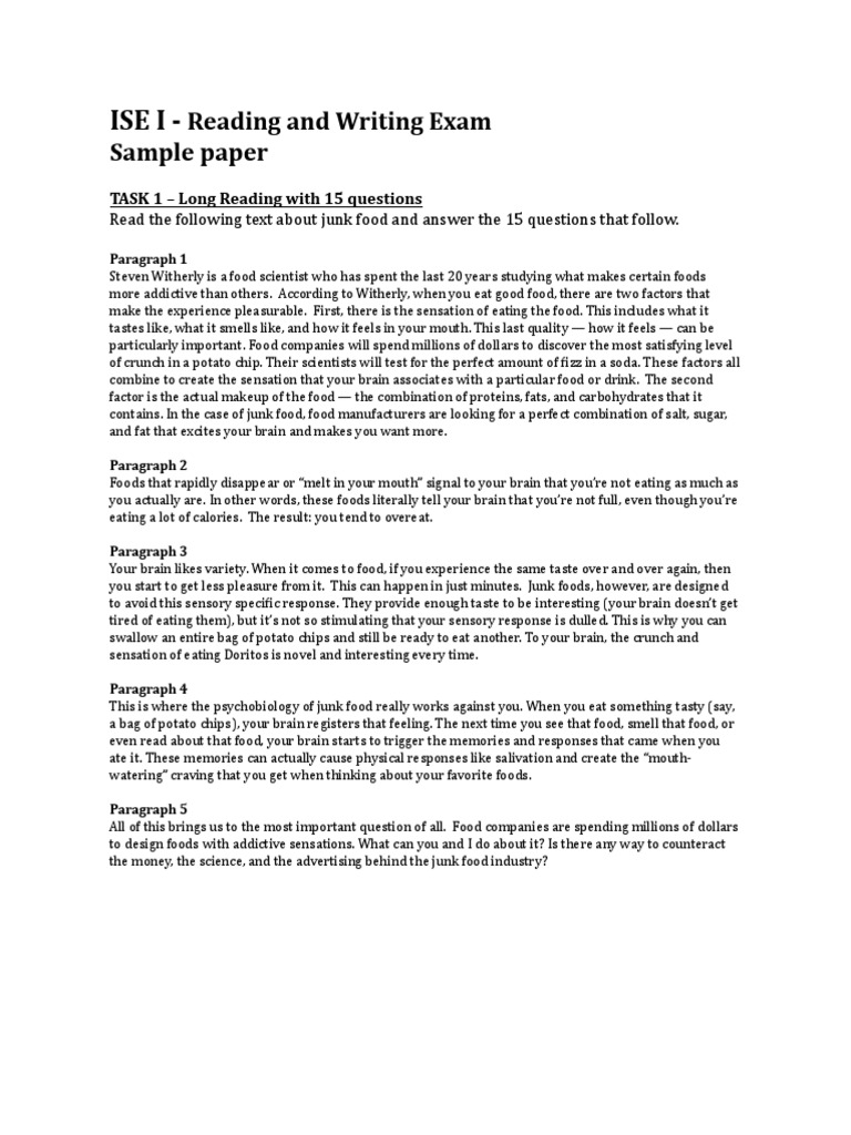 Ise I Sample Exam Reading and Writing PDF | PDF | Halloween | Christmas ...