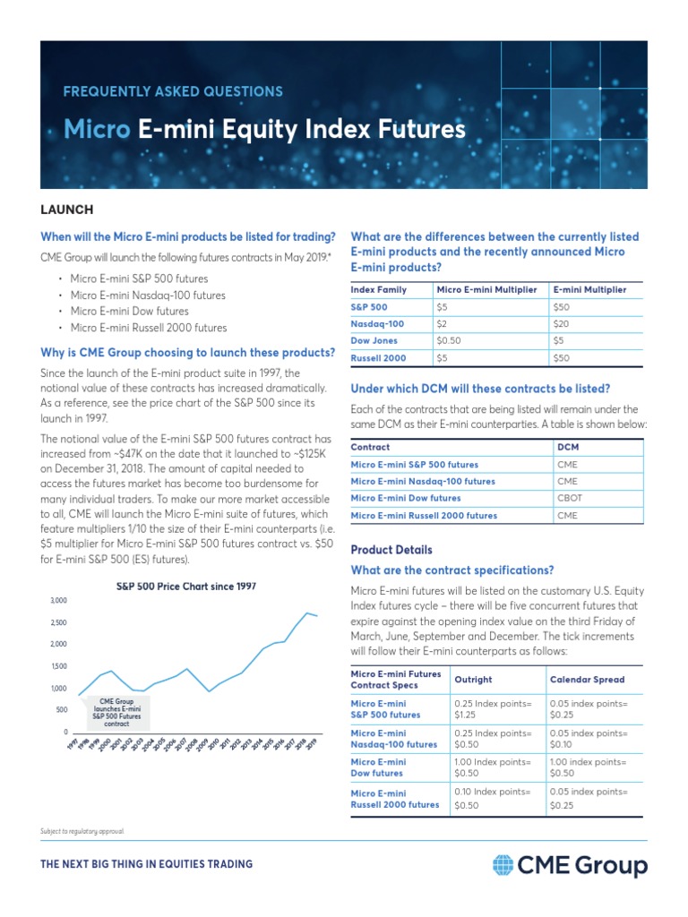 Micro E Mini Futures FAQ | PDF | Chicago Mercantile Exchange | New York ...