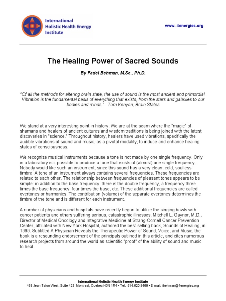 The Healing Power of Sacred Sounds | PDF | Sound | Singing