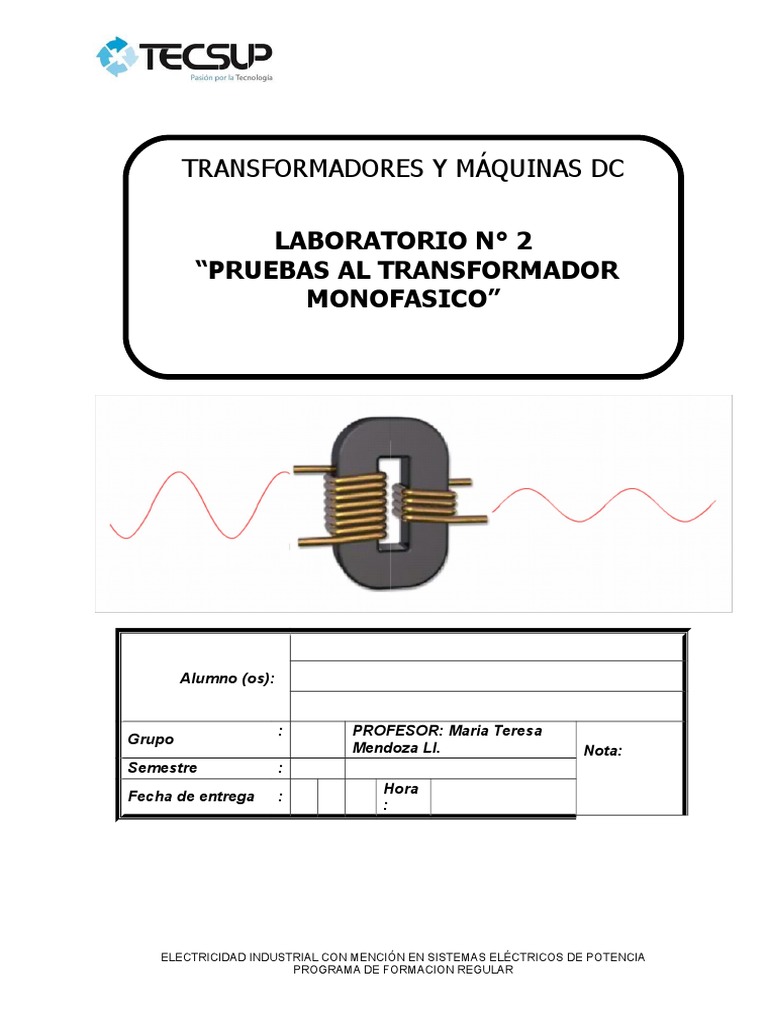 Lab 2 Pdf Transformador Corriente Eléctrica