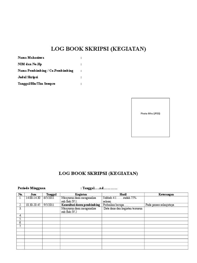 Log Book Skripsi | PDF