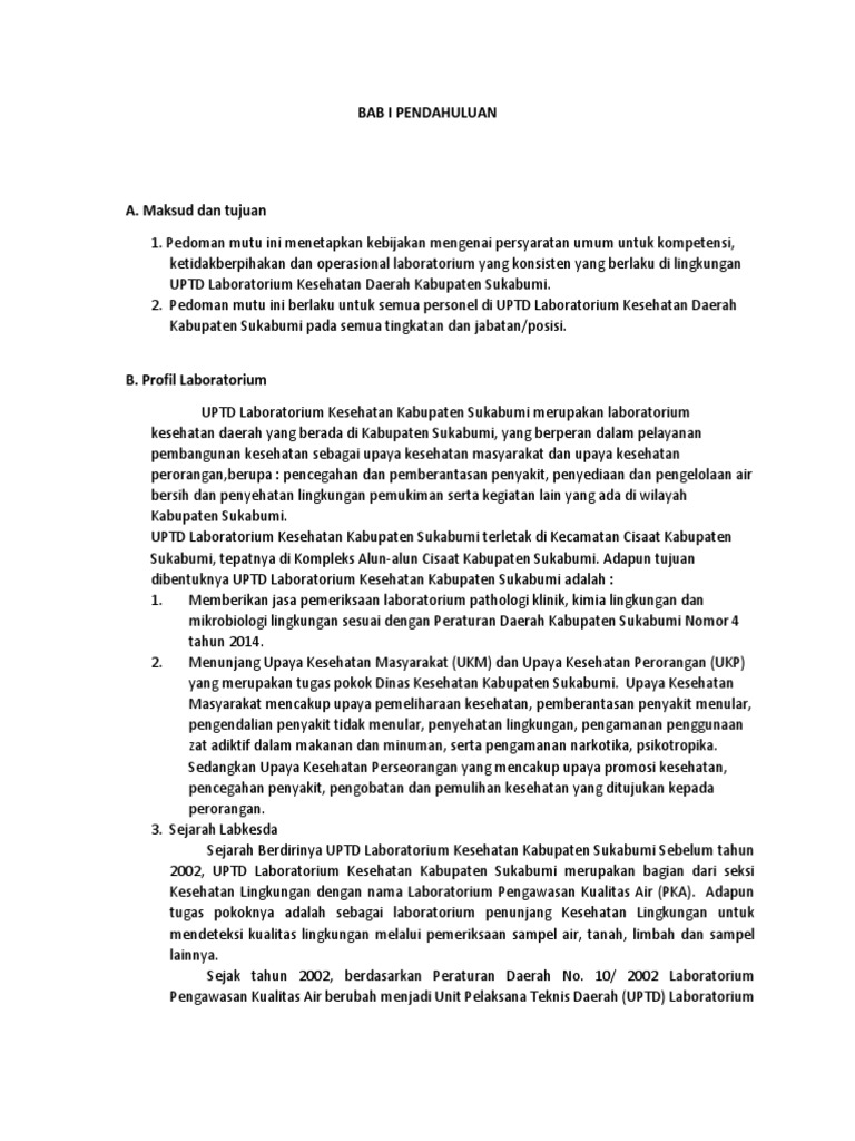 Panduan Mutu Lab | PDF