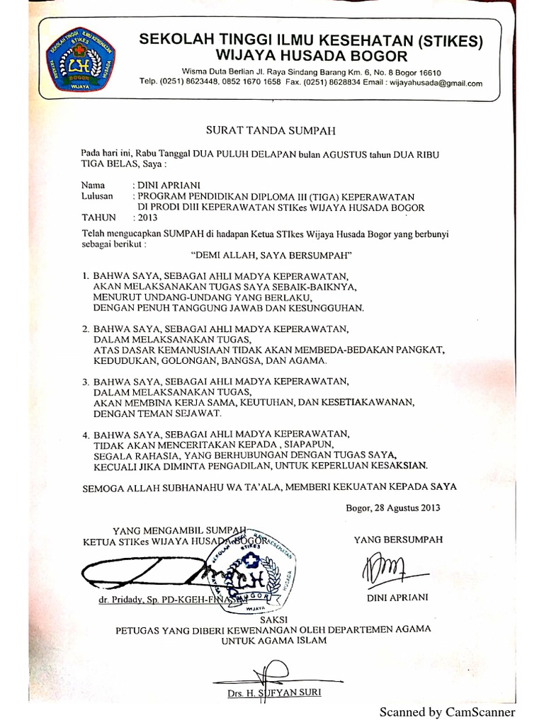 Surat Sumpah PDF