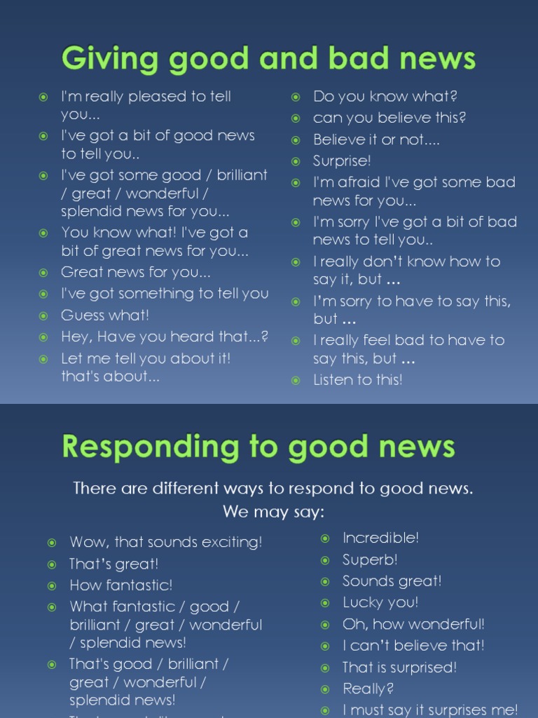 Giving Surprising News | PDF | Self-Improvement