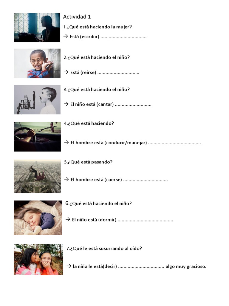 Ejercicios de gerundio en español | PDF | Verbo