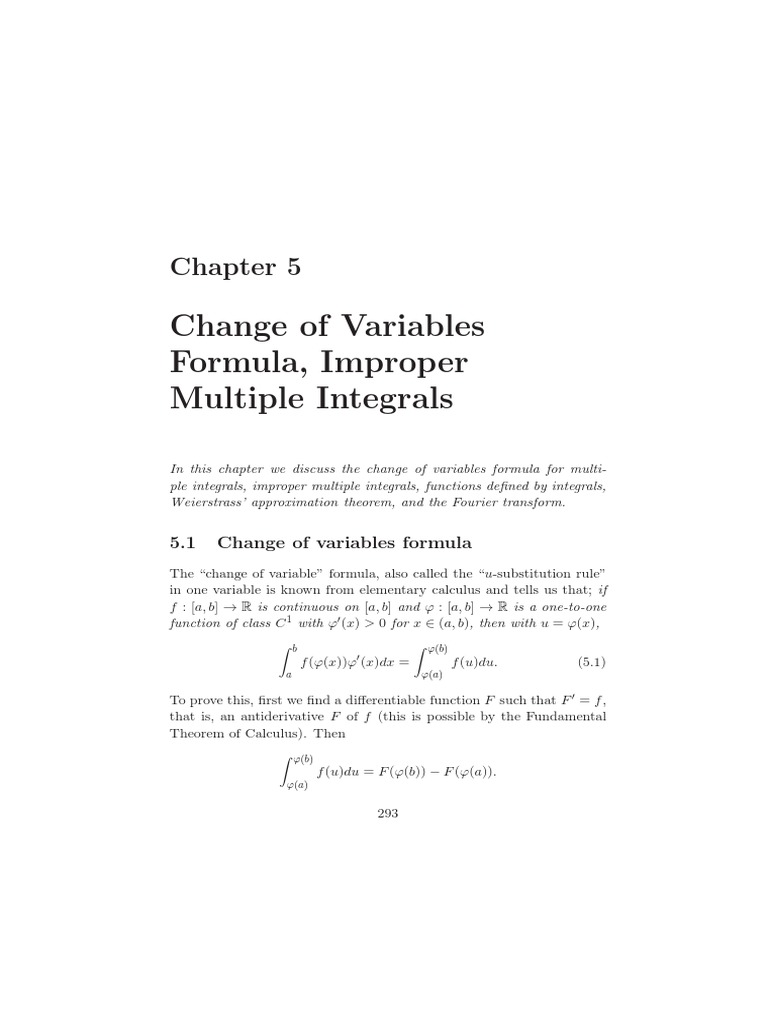 Change o Variable in Multiple Integrals | Download Free PDF | Integral ...