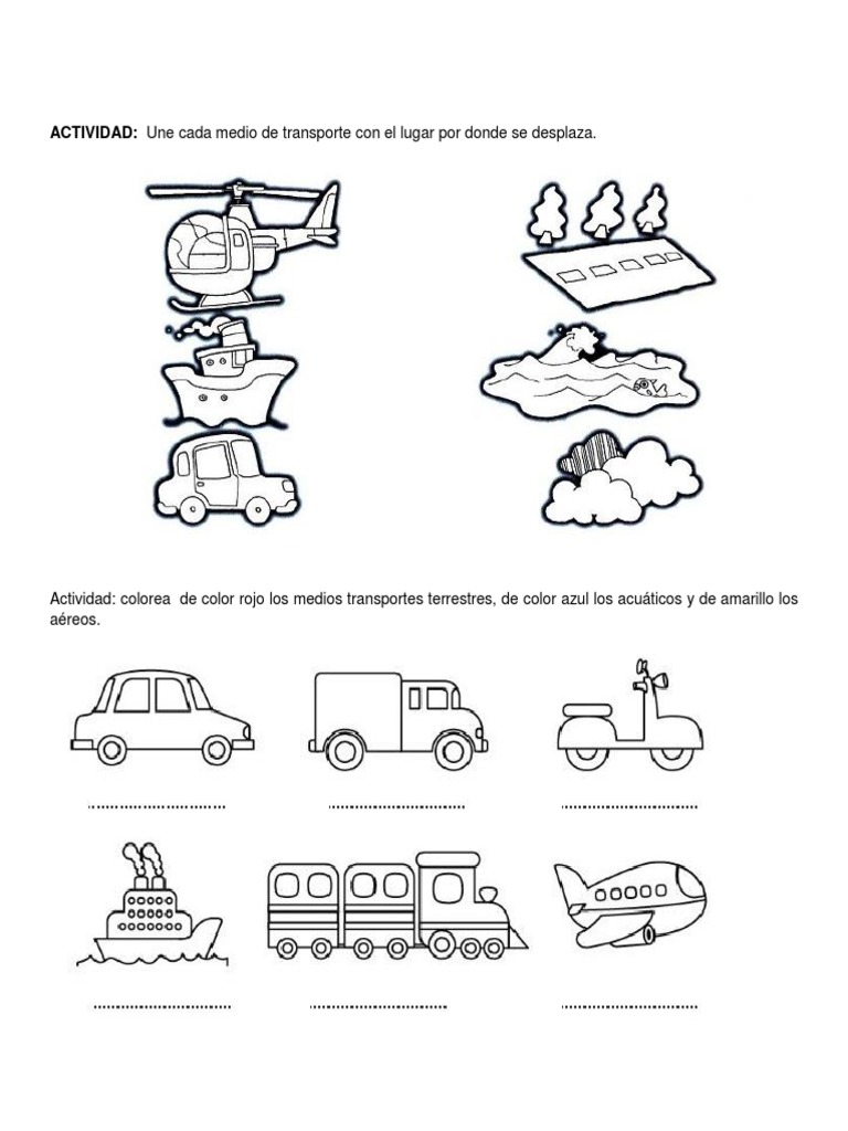 Actividad de Los Medios de Transporte | PDF