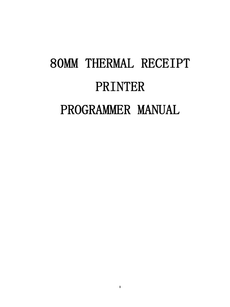 80MM Printer Programmer Manual-2019 PDF | PDF | Ascii | Printer (Computing)