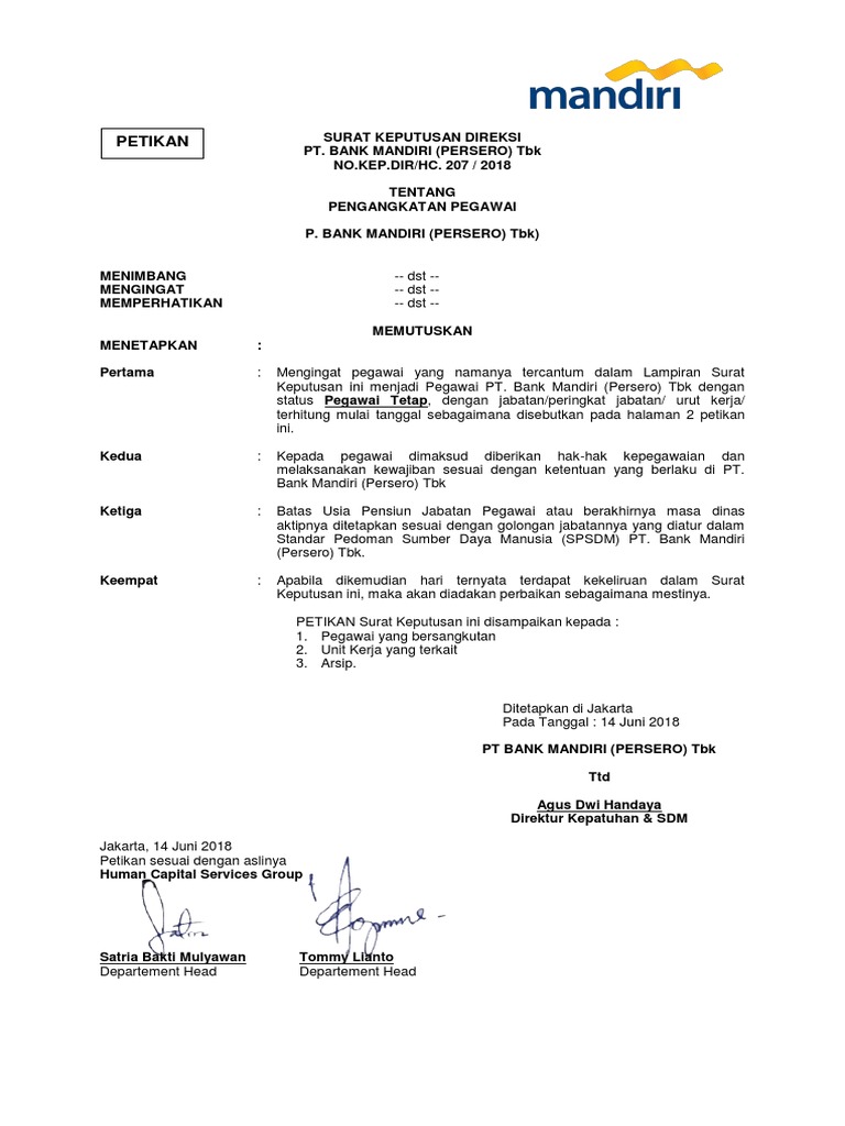 Surat Keputusan Direksi | PDF