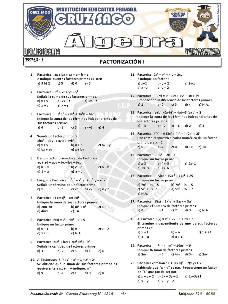 Algebra - 4to Año - II Bimestre | PDF | Ecuaciones | Conceptos matemáticos