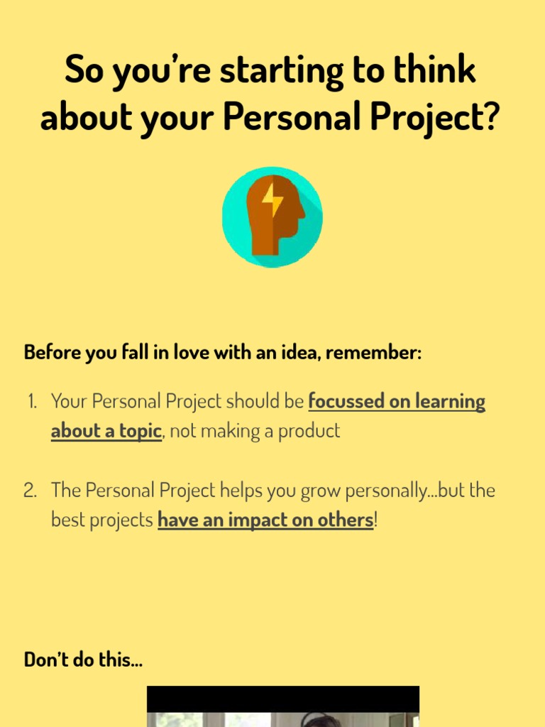 Personal Project Ideas for Impactful Learning | PDF