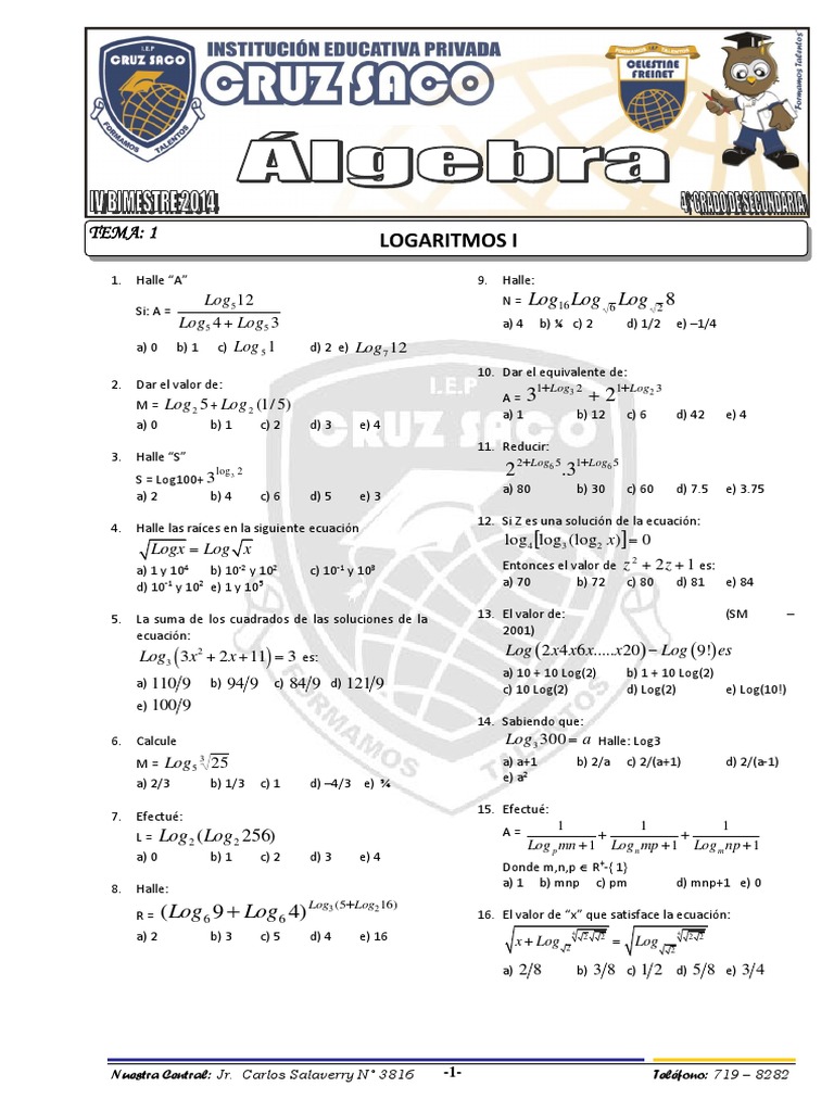 Algebra - 4to Año - IV Bimestre | PDF | Álgebra | Análisis matemático
