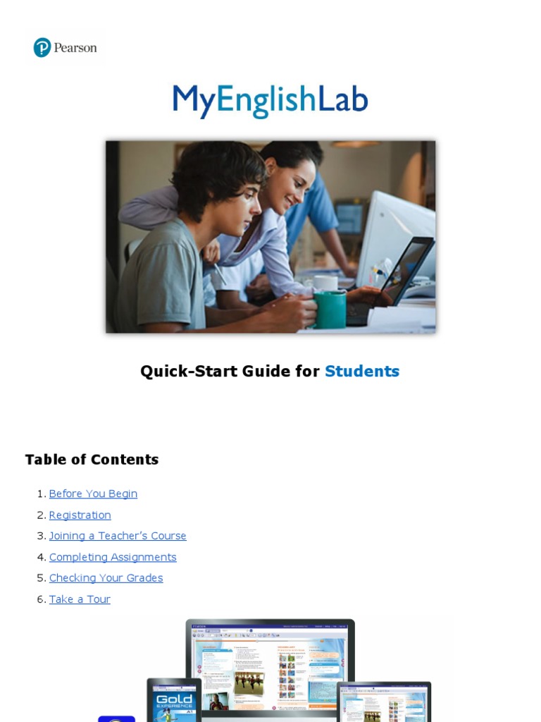 MyEnglishLab Student Quick Start Guide | PDF | Homework | Cyberspace