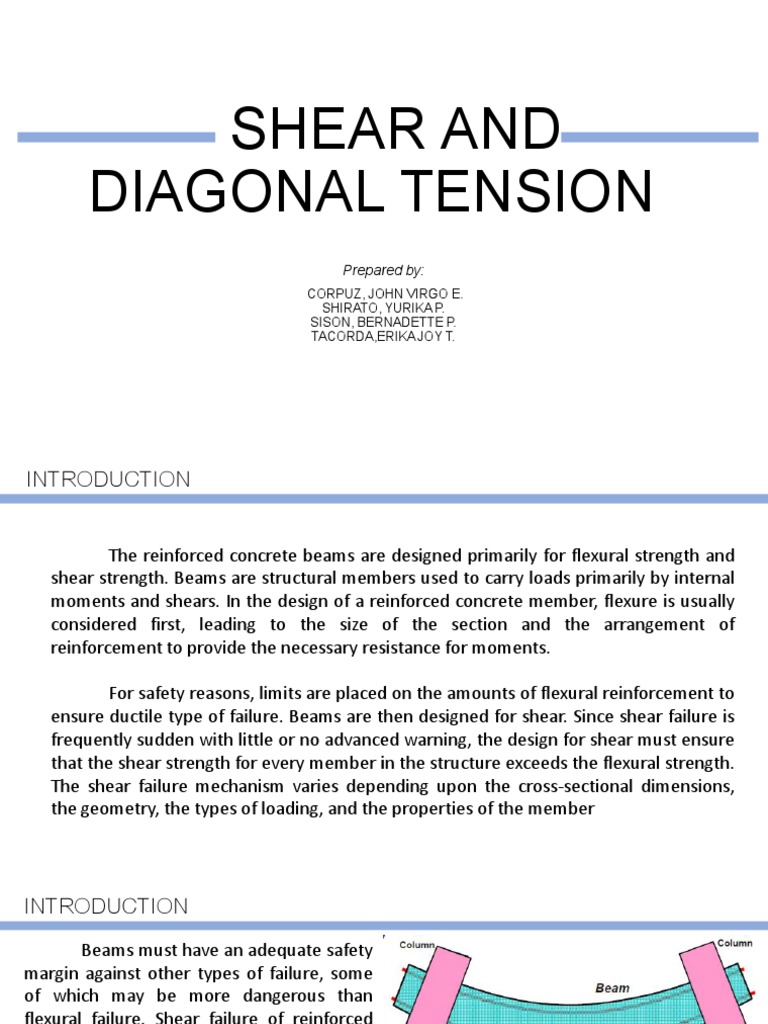 Shear and Diagonal Tension | PDF | Beam (Structure) | Bending