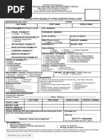 Philippine Registry Form For PWD | PDF | Disability