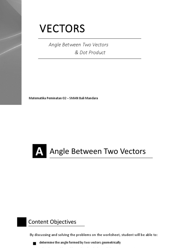 SIOP - Vektor 01 | PDF | Angle | Euclidean Vector