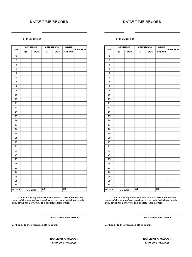 DTR Form 48 | PDF | Business