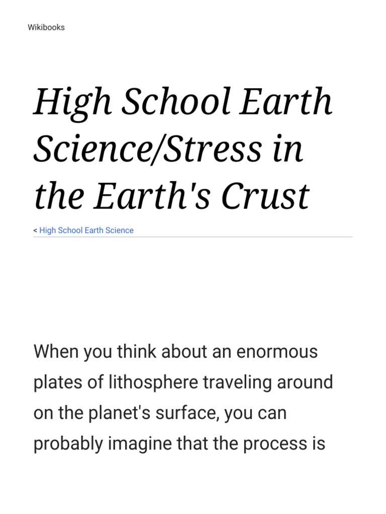 Stress in Earth's Crust Explained | PDF | Fault (Geology) | Plate Tectonics
