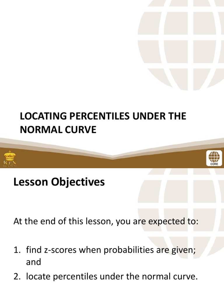 PSUnit II Lesson 5 Locating Percentiles Under The Normal Curve | PDF ...