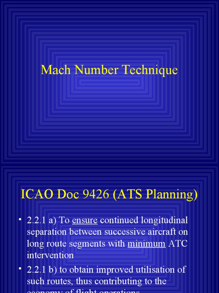 Mach Number Technique Explained Pdf Air Traffic Control Transport