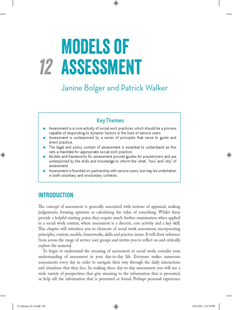 Unocini Assessment Models in Social Work | PDF | Social Work | Violence