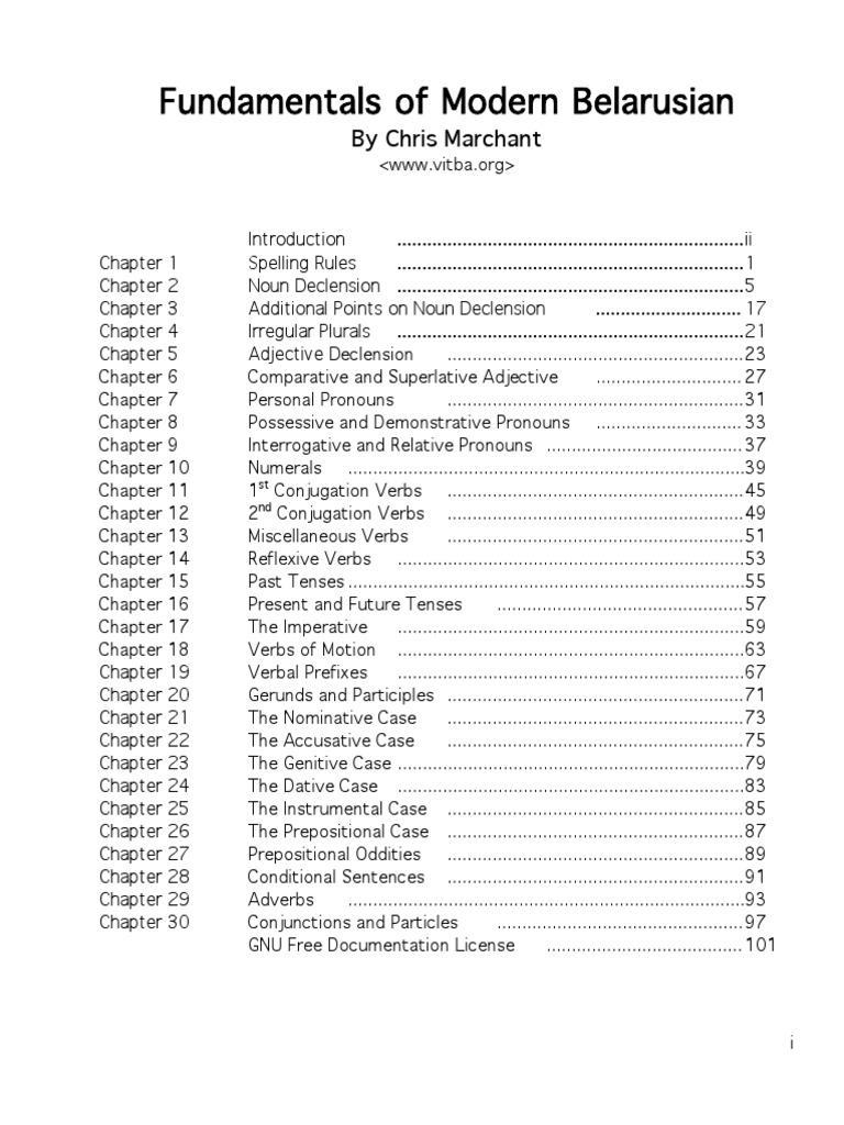 Fundamentals of Modern Belarusian: by Chris Marchant | PDF | Grammatical Number | Grammatical Gender
