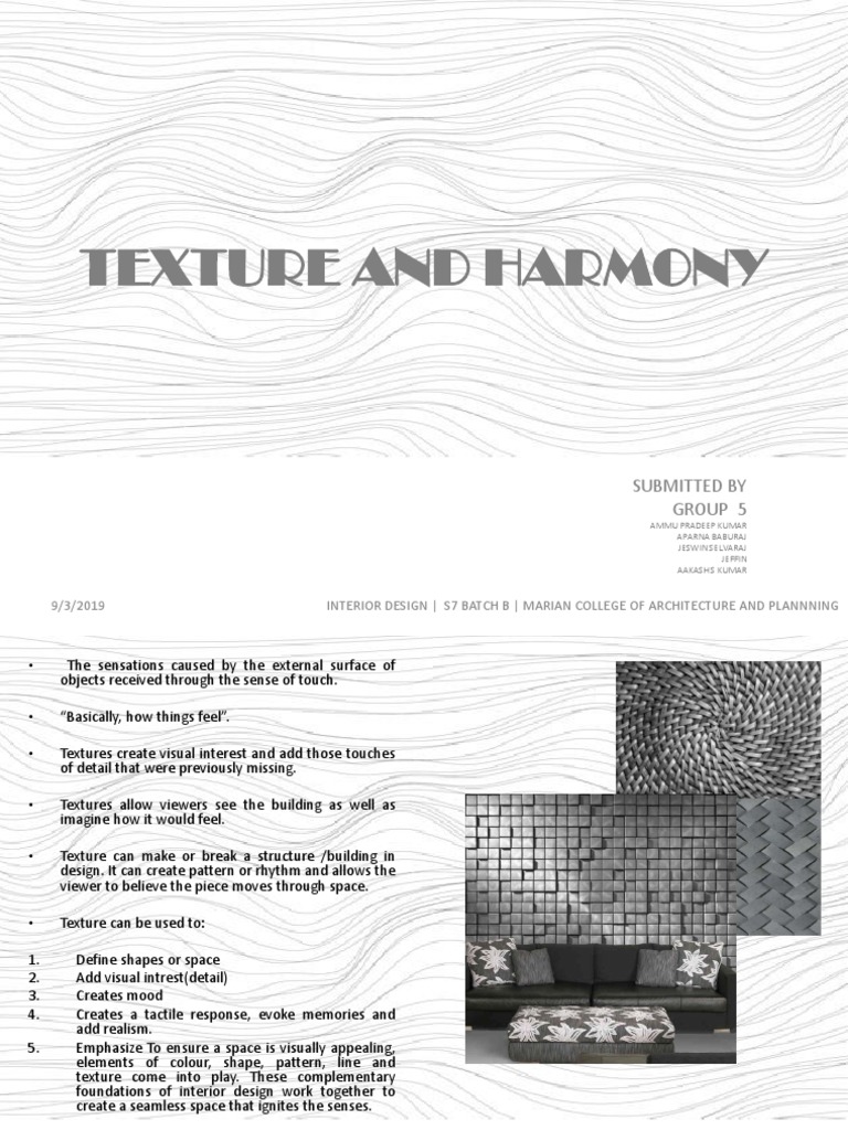 Texture and Harmony in Interior Design | PDF | Composition (Visual Arts ...