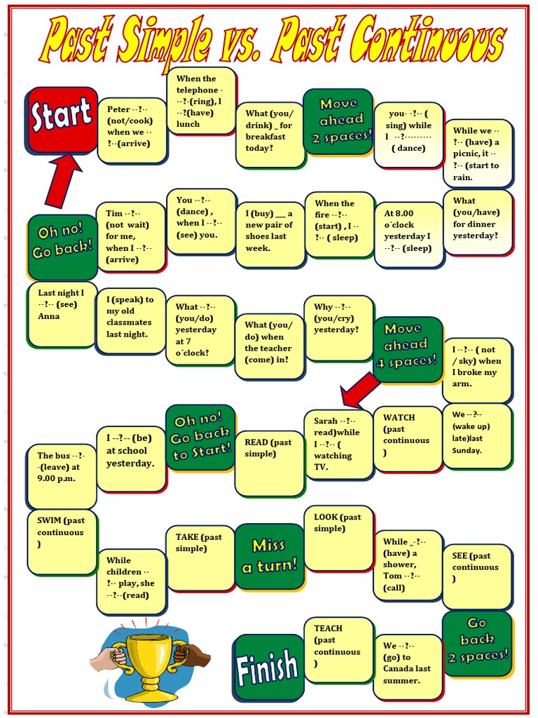 Past Simple Past Continous Board Game | PDF