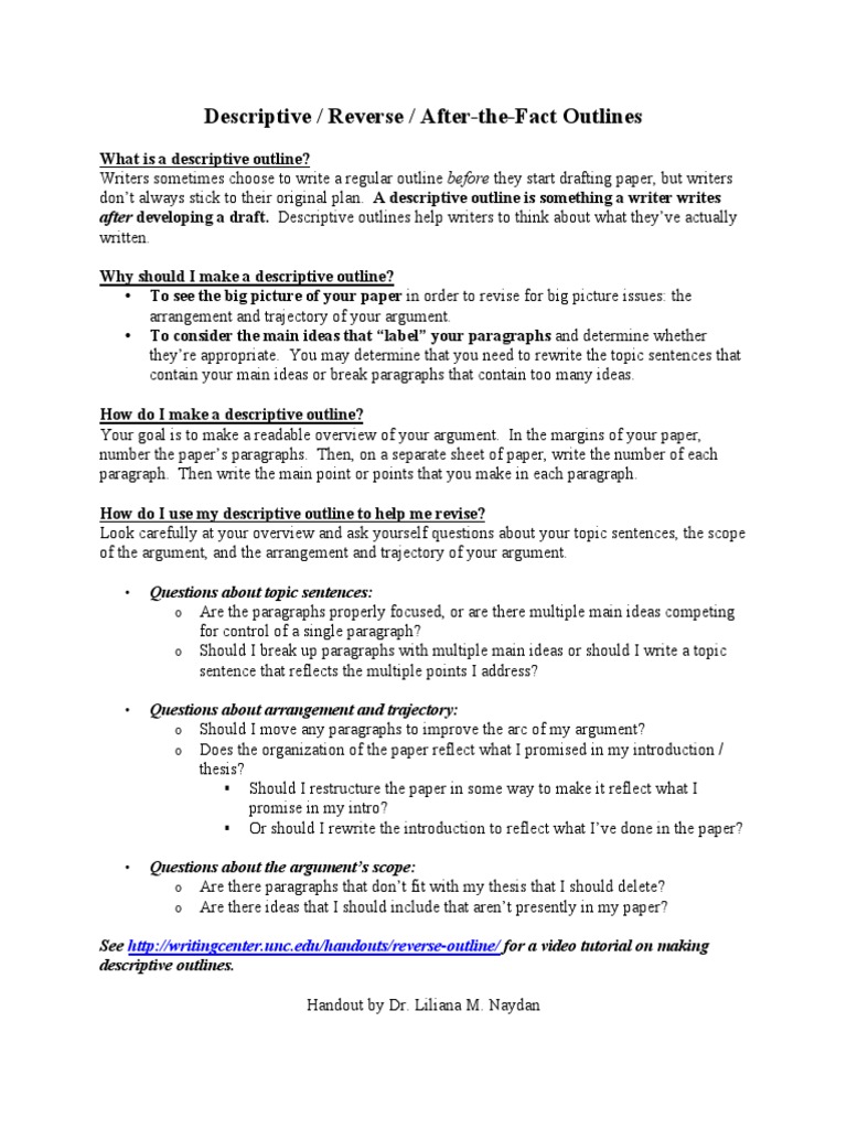 Reverse Outlines Help Writers Revise Papers | PDF | Writing | Written ...