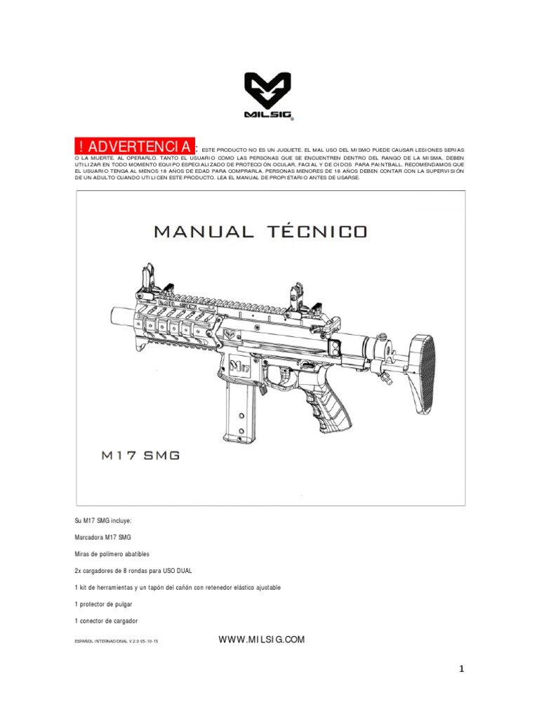 Manual Tecnico-MILSIG M17 SMG | PDF | Revista (armas de fuego) | Tanques