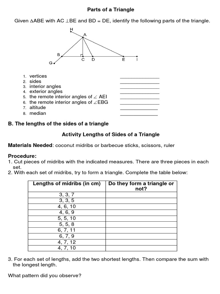Parts of A Triangle | PDF | Triangle | Euclidean Plane Geometry