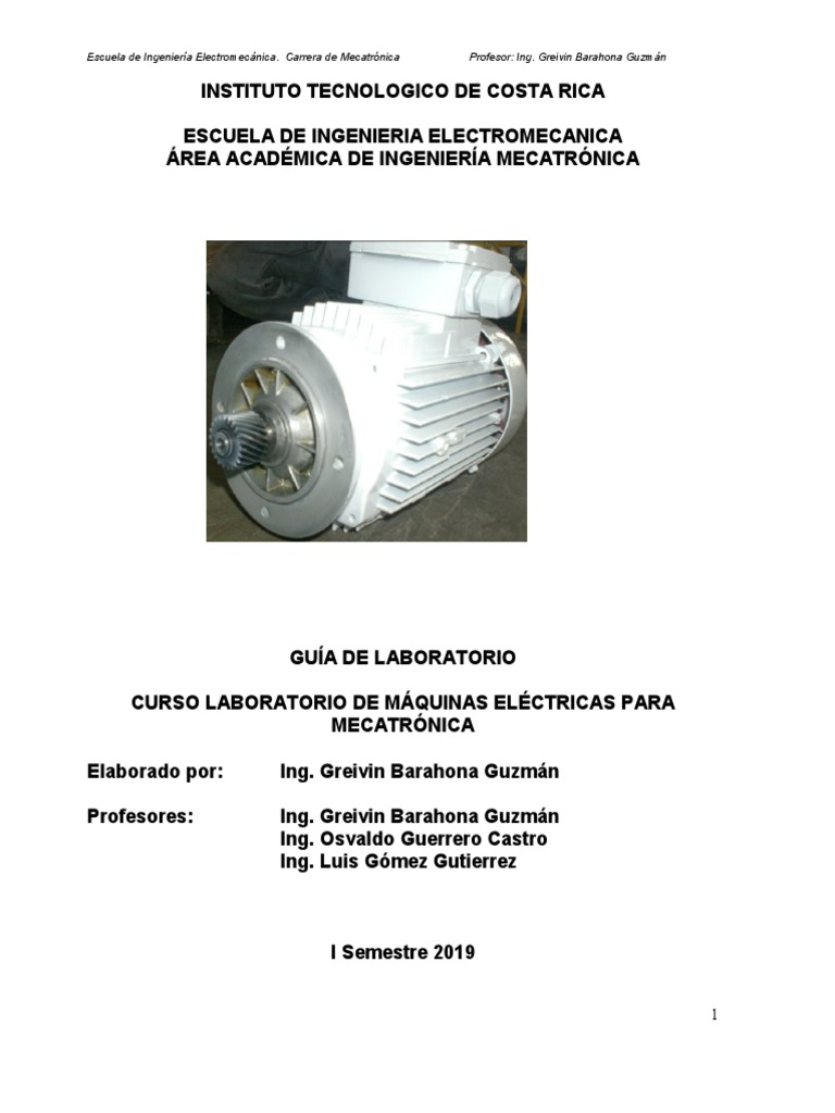 Guía OGC Lab Máq Eléctricas Mecatrónica I S 2019 | PDF | Inductor ...