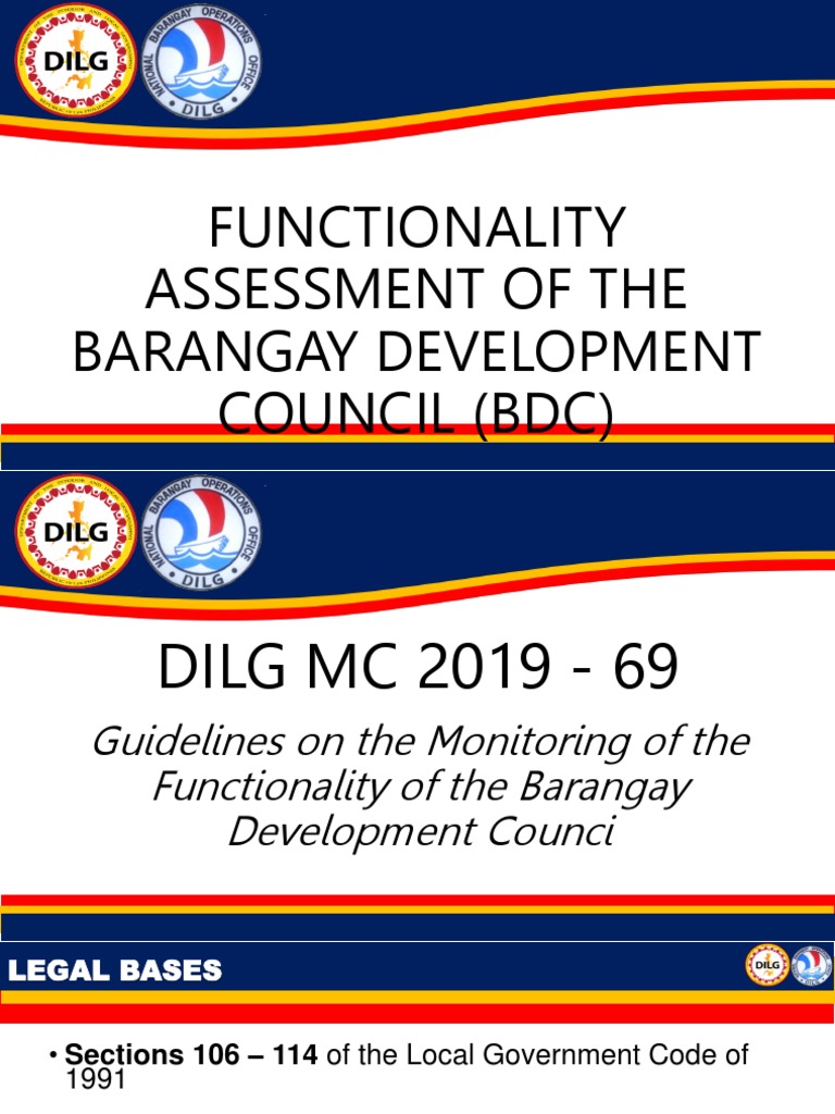 Functionality Assessment of The Barangay Development Council (BDC ...
