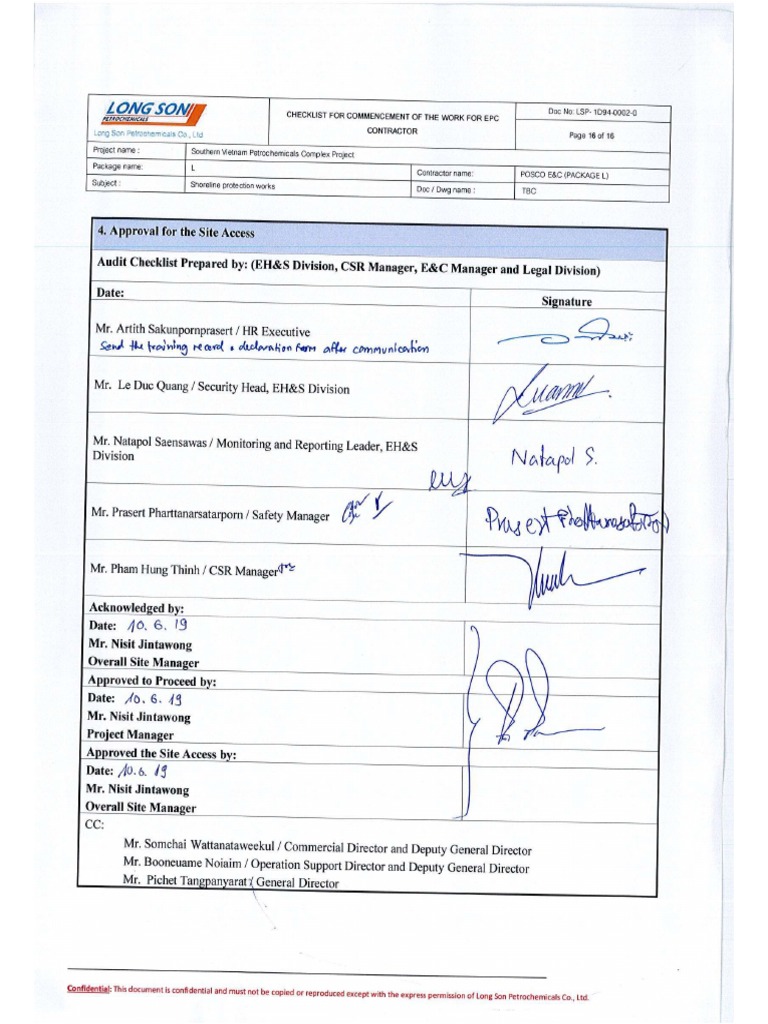 Approved Check List | PDF