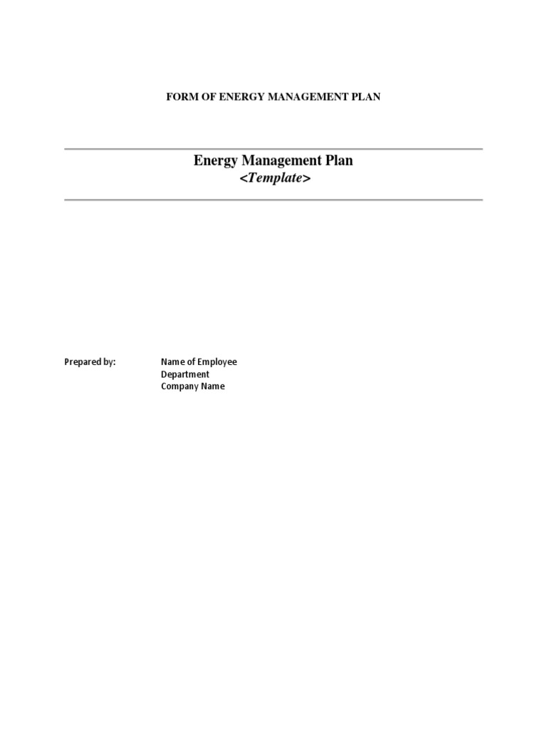 Energy Management Plan Template | PDF | Energy Management | Efficient ...