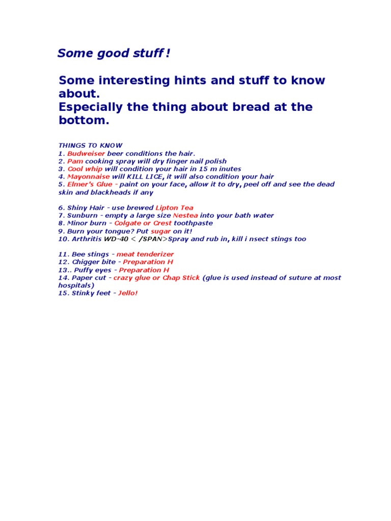 Some Good Stuff | PDF | Beverages | Nature