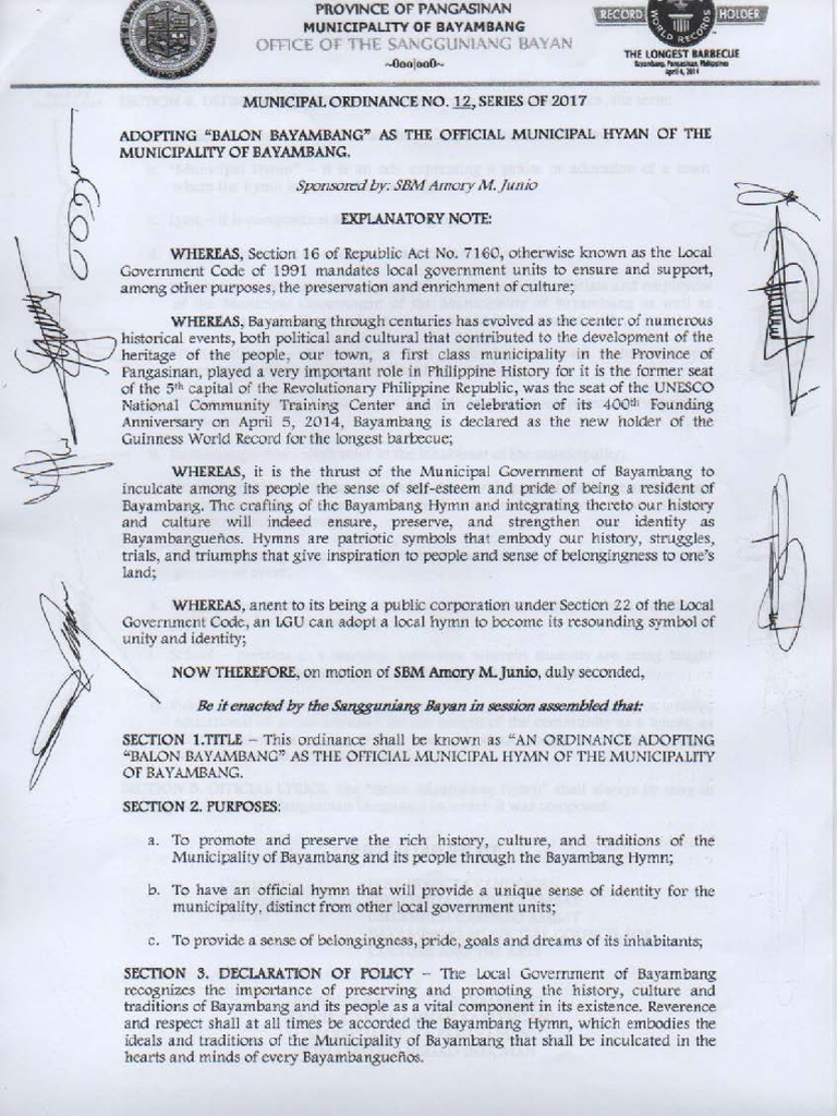 Municipal Ordinance 12 | PDF