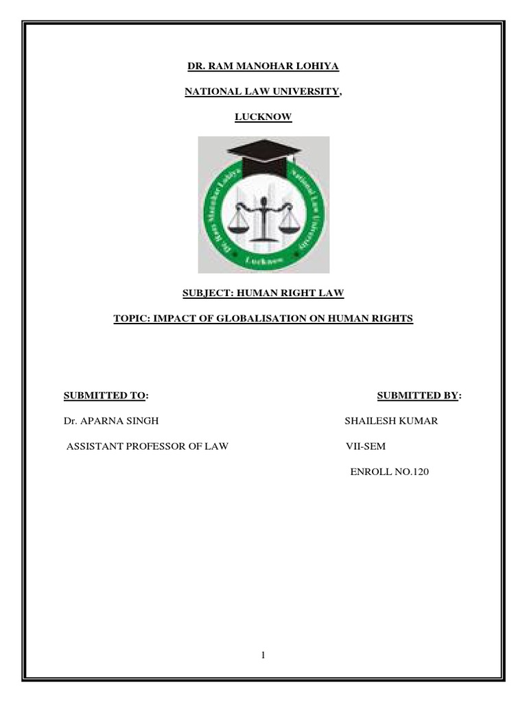 Human Rights Law Project | PDF | Globalization | Economic Development