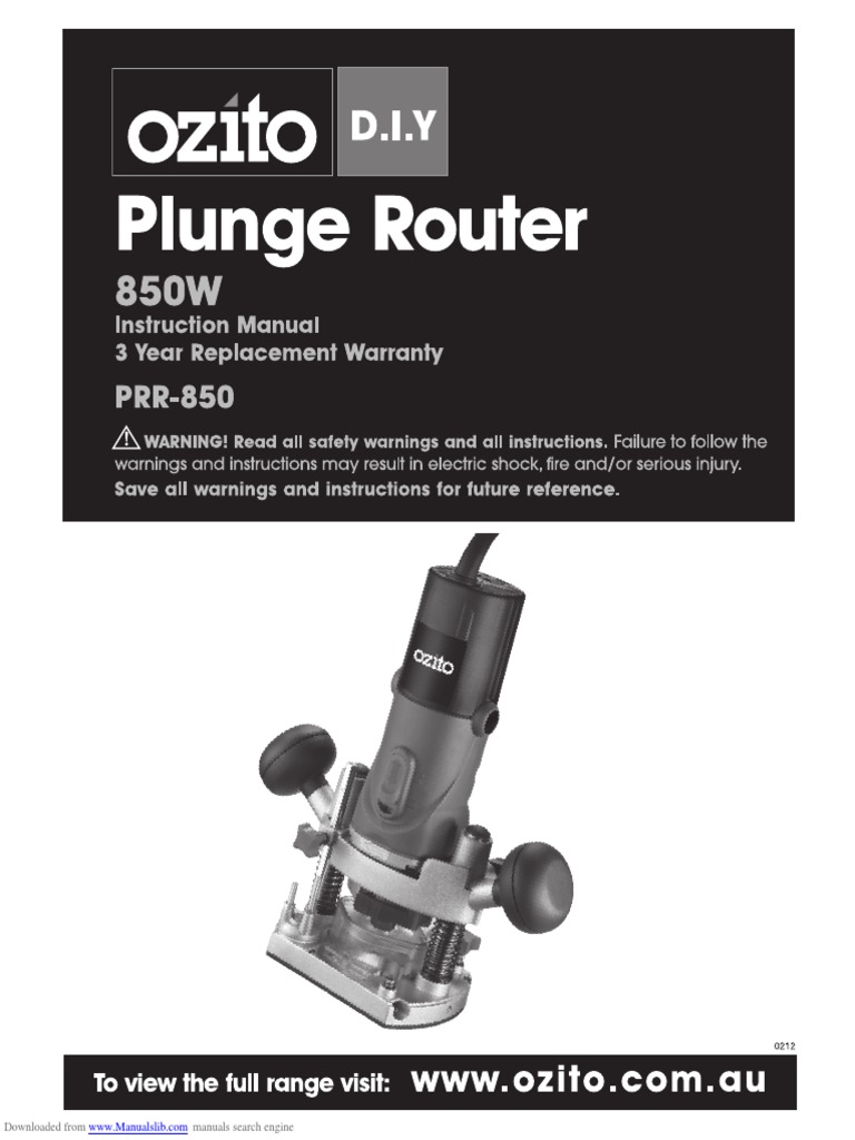 Ozito 850 Plunge Router | PDF | Recycling | Safety