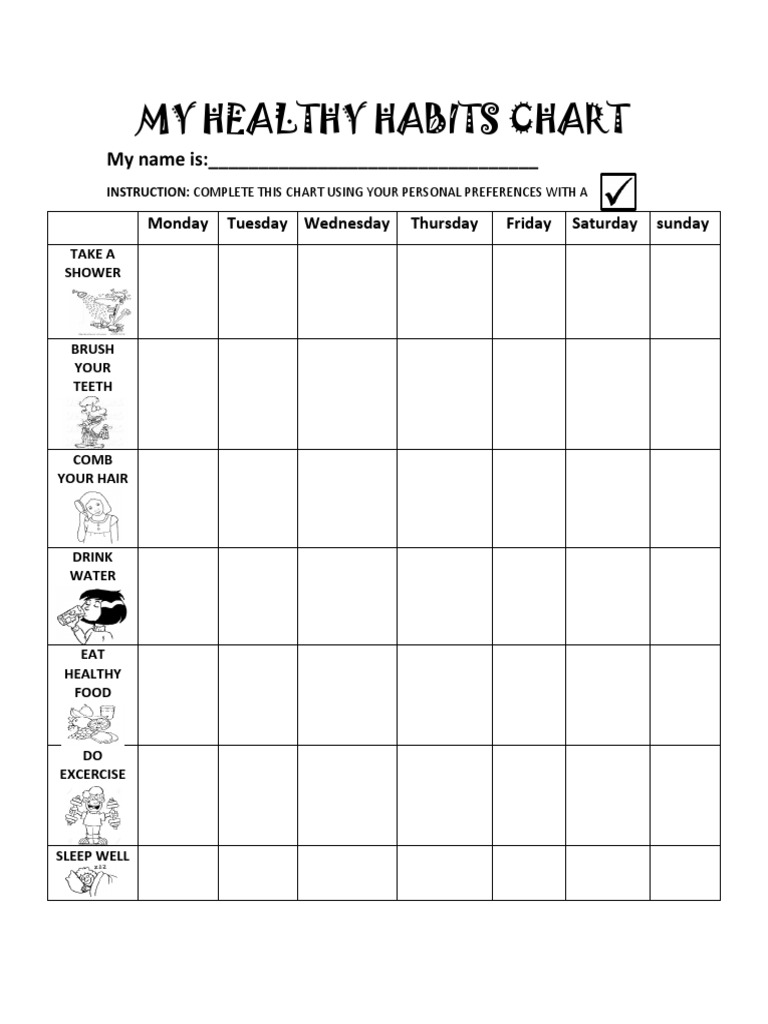 Good Habits Chart Printable