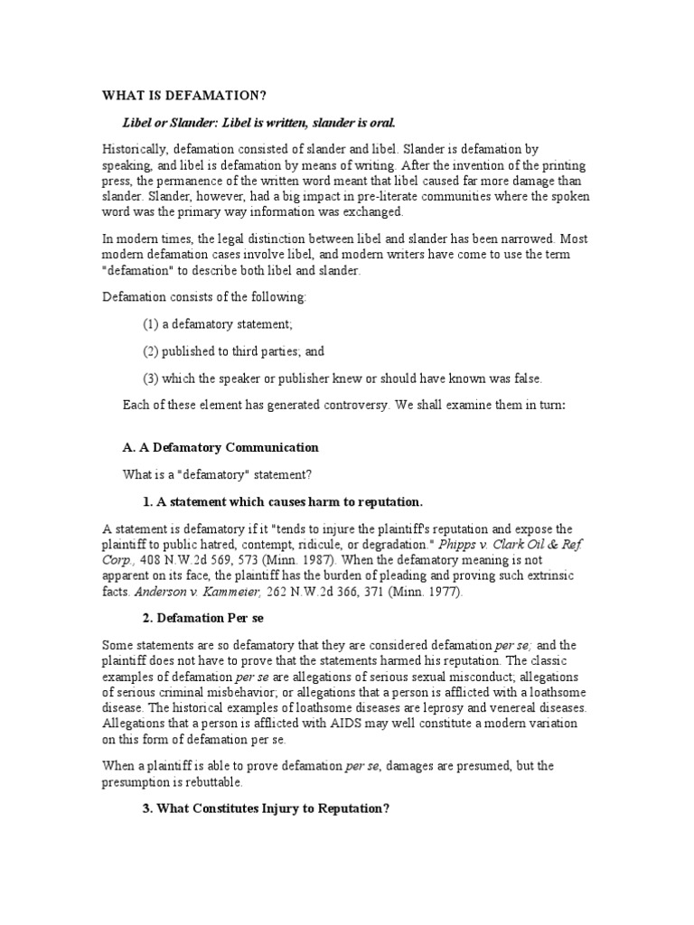 Understanding Oral Defamation Law | PDF | Social Science | Law