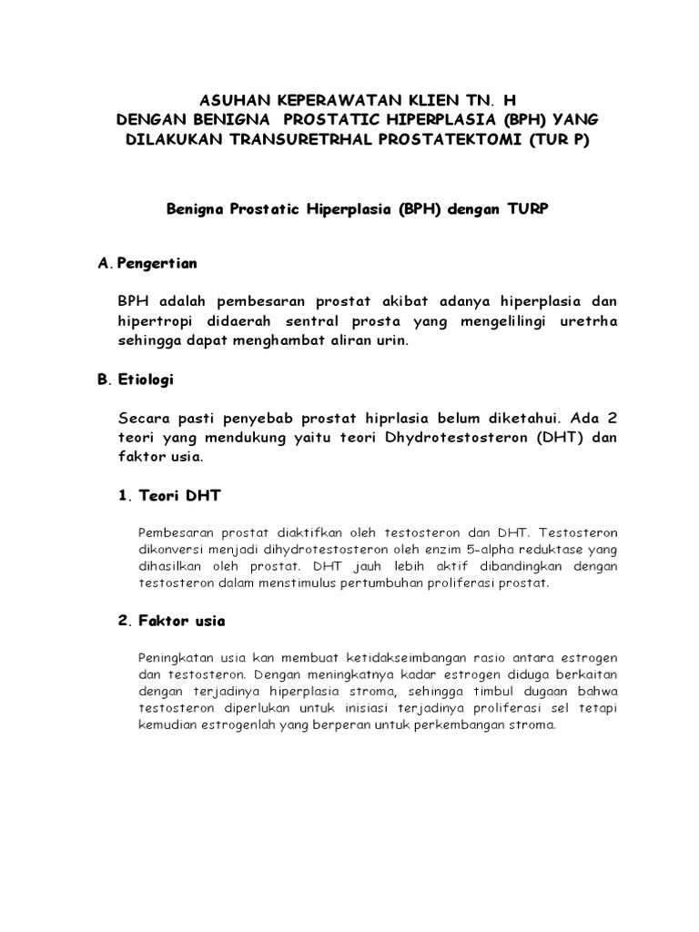 Askep BPH Post TURP | PDF