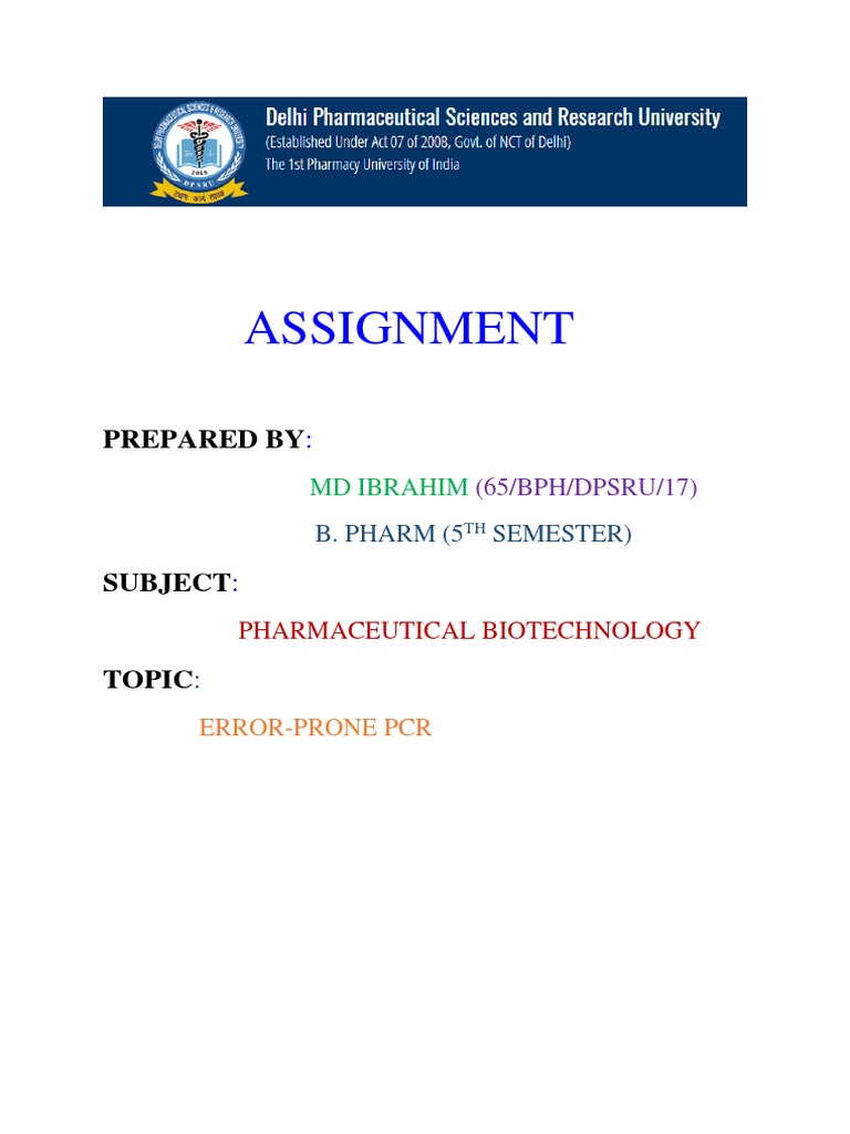 Error Prone PCR | PDF | Polymerase Chain Reaction | Taq Polymerase