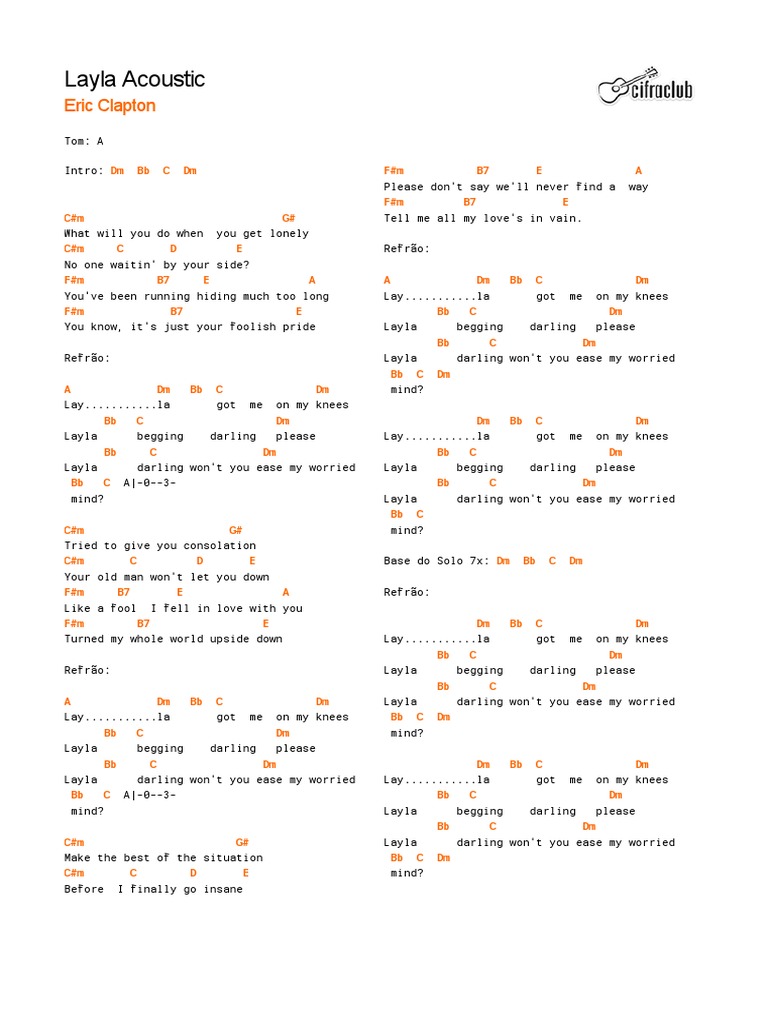 Layla - Eric Clapton | PDF | British Rock Music | Live Music