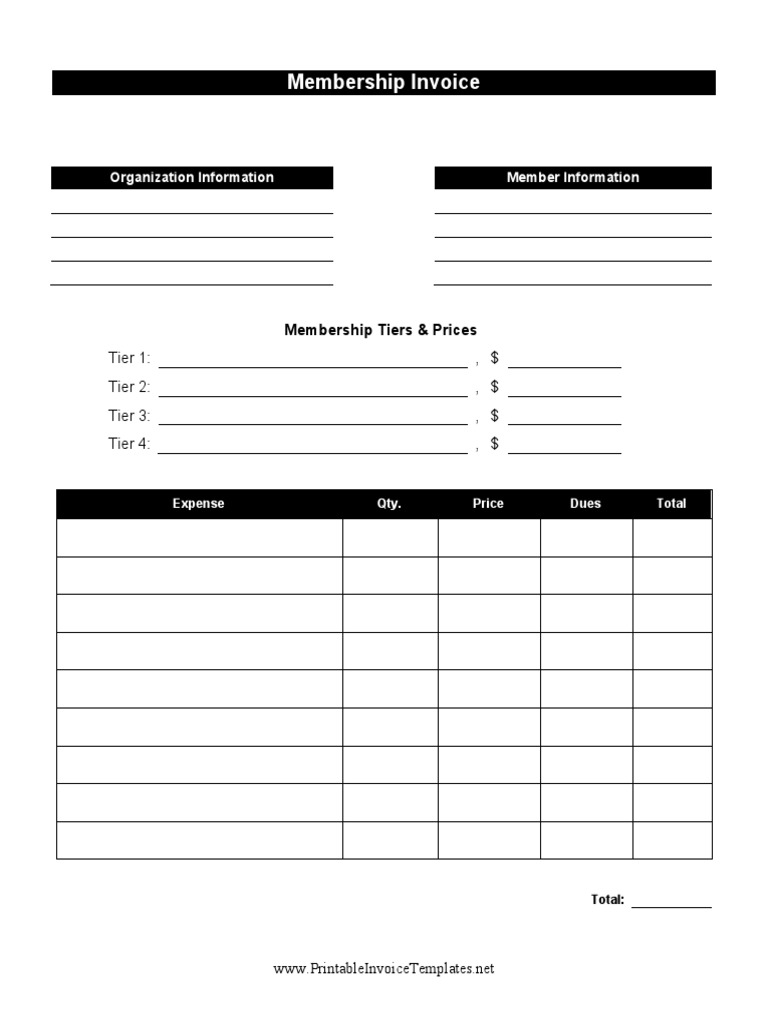 Membership Invoice Template | PDF | Business | Finance & Money Management
