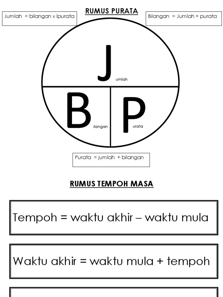 Rumus Pengiraan Purata dan Masa | PDF