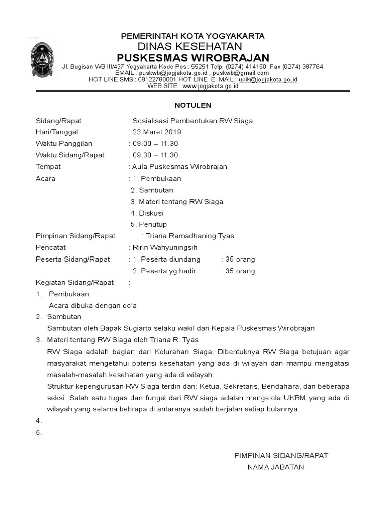 Format Notulen | PDF