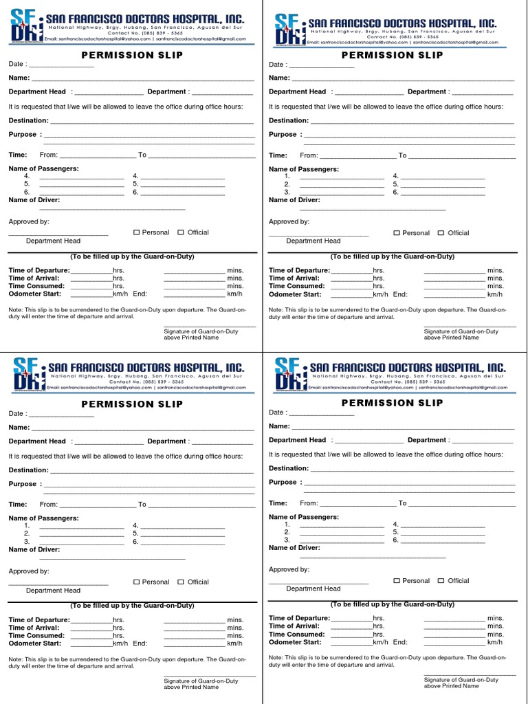 Permission Slip Permission Slip: Date & Time | PDF | Transport | Business