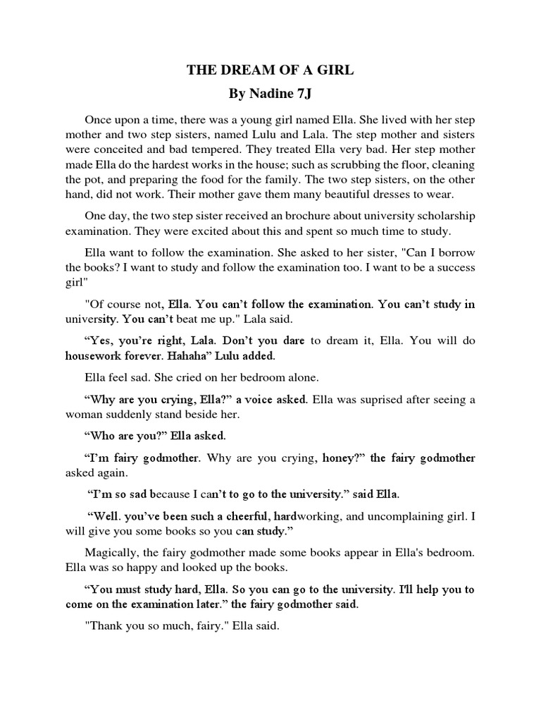 The Dream of A Girl by Nadine 7J | PDF