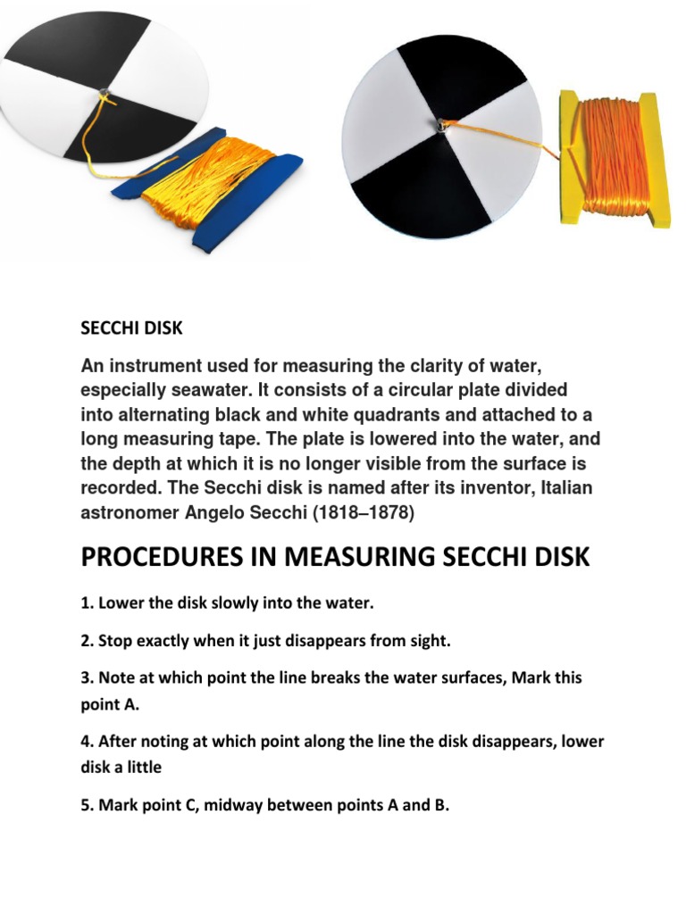 Procedures in Measuring Secchi Disk | PDF